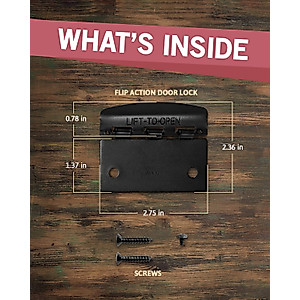 Jack N’ Drill Flip Action Door Lock (6 Pack)- Reversible Privacy Door Locks with Anti Lockout Screw for Child Proofing and Home Defense, Easy to Install and Durable Lock for Interior Swing-in Doors