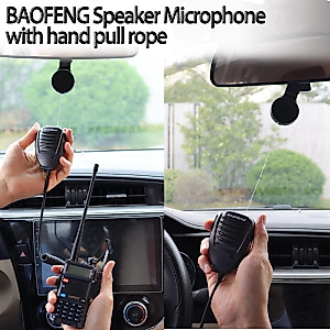 BAOFENG Original UV-5R Mic for Two Way Radio Shoulder Handheld Speaker Mic with Hand Pull Rope UV-5R Accessories with Mic UV-5R UV-5R Plus UV-82 UV-82hp UV-S9 BF-F8HP etc