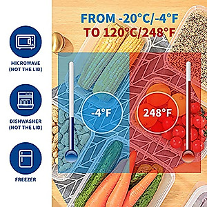 KIGI [6 Pack] 42.3oz/35.5oz/20.3oz/17oz/10.1oz/6.1oz Plastic Food Storage Containers Rectangular Meal Prep Containers and Storage Bowls Set,Leak-proof Stackable Fruit Storage Boxes,BPA Free