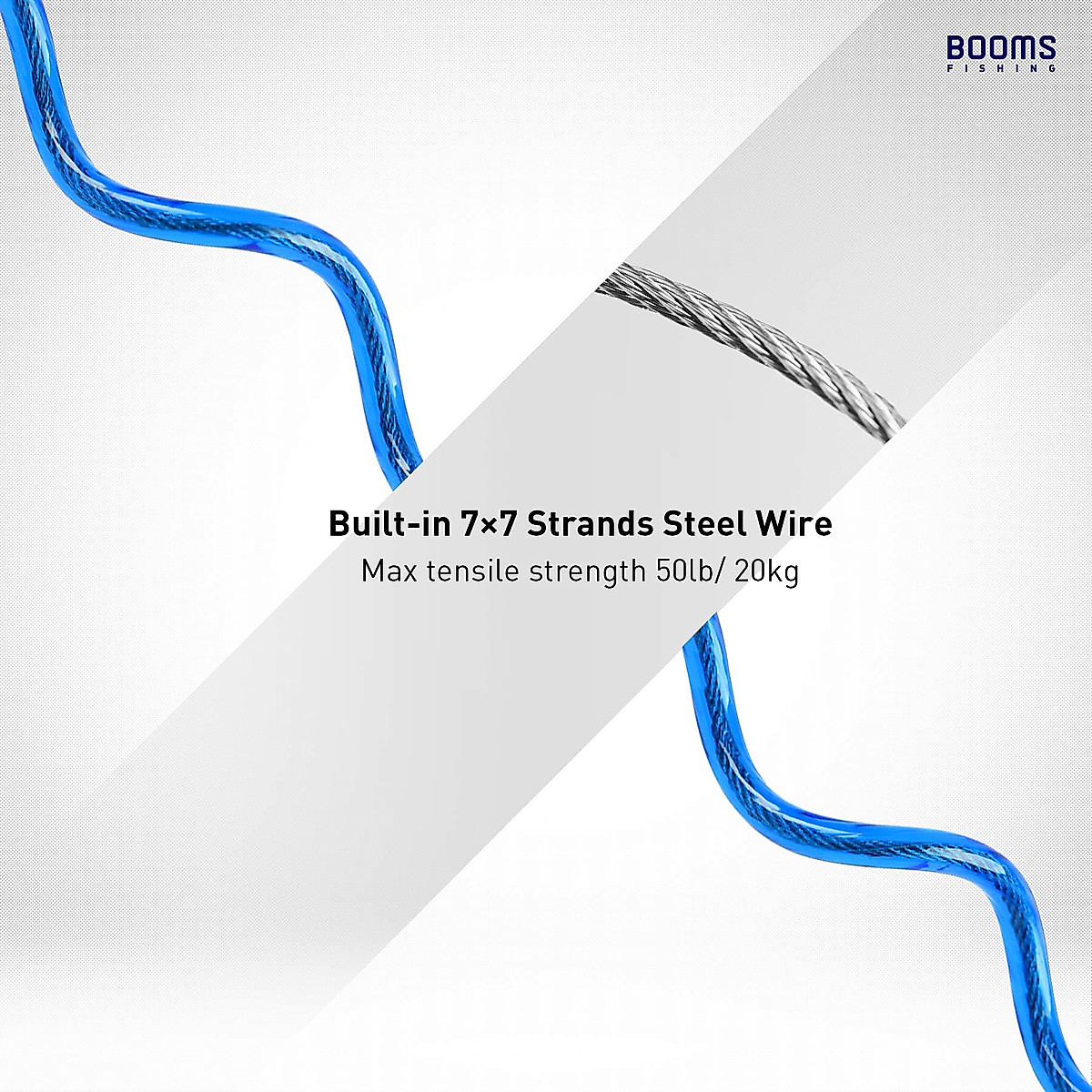 Booms Fishing T02 Fishing Pole Tether, Kayak Paddle Leash, Heavy Duty Fishing Lanyard for Fishing Tools/Rods/Paddles, Blue 2pcs and RB1 Rod Tie Belts Pole Straps 4pcs 4.5"