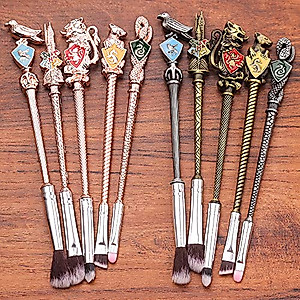【2 Color Options】Metal Wand Gifts Makeup Brushes Set Wi-zard Wand Makeup Brushes Set Make Up Brushes for Women - Brushes Holder Pot Not Included