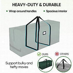 BALEINE 7.5 ft Extra Large Christmas Tree Storage Bag With Reinforced Handles and Dual Zippers for Wide Opening (Green)
