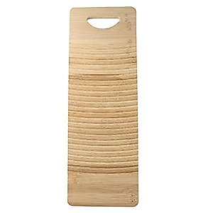 Cabilock Bamboo Washboard Clothes Washboard Anti Slip Laundry Cleaning Board Manual Clothes Washing Tool for Home School 50X17CM