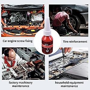 Red Lock Tight - 277 Lock Tight Threadlocker,High Viscosity Metal Thread Anti-Loose Seal Lock Agent, Anaerobic Curing Metal Glue, 10ml Yuans