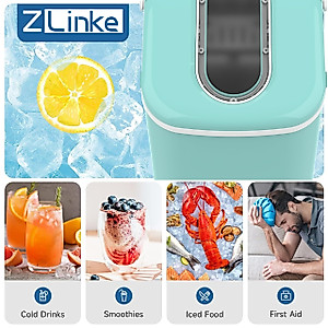 Countertop Ice Cube Maker, Ice Maker Machine 6 Mins 9 Bullet Ice, 26.5lbs/24Hrs, Portable Ice Maker Machine with Self-Cleaning, Ice Scoop, and Basket