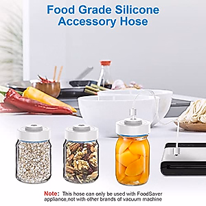 Mason Jar Vacuum Sealer, Mifenney Food Saver Jar Sealer Kit with Accessory Hose for Regular and Wide Mouth Mason Jars, with Manual Vacuum Pump and Lid Opener