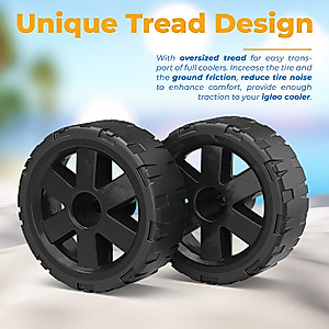 ZAITOE 4-inch Black Cooler Replacement Wheels kit for Igloo Coolers 5 Gal Beverage Rollers, for Igloo Ice Cube 60 & 70 qt Rollers, Igloo Coolers Silent Wheel Replacement Wheels Parts- 2 Pack