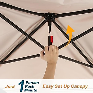 COBIZI 11x11 Pop Up Gazebo Canopy Tent Easy Up Outdoor Gazebo Waterproof Upgrade Portable Gazebo with Mosquito Nettings, Double Vented Roof and Carry Bag for Patio Garden Lawn(Khaki)