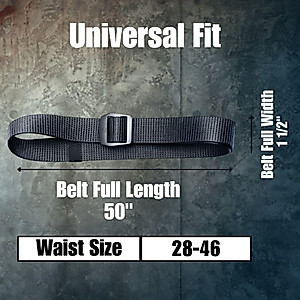 Shirt Stay Plus-Tactical Belt for Men Police EMS and Military - Professional Grade Heavy Duty Black Tactical Belt for Tactical Gear (Black Metal)