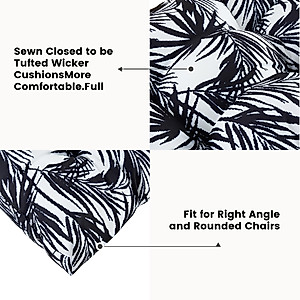 ARTPLAN Outdoor Loveseat Cushions,5 Piece Wicker Chair Cushions Set,Tufted Cushons for Wicker Bench Patio Furniture,Floral