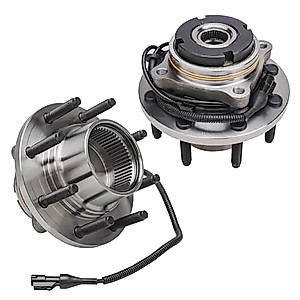 Detroit Axle - 4WD Front Wheel Bearing Hubs for 03-04 Ford F-250 F-350 Super Duty, 03-05 Ford Excursion, SRW 2003 2004 Wheel Bearing and Hubs Assembly Replacement w/ABS
