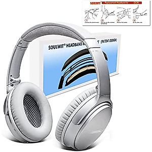 SOULWIT Replacement Headband Kit for Bose QC35 & QuietComfort 35 II (QC35 ii) Headphones, Easy DIY Installation (Silver)