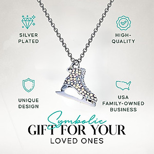 Sportybella Skate Necklace - Girls Ice Skating Charm Pendent - Figure Skating Gifts