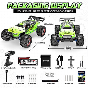 Hosim VENUM 1:8 RC Cars for Adults Fast 80+KMH, Remote Control Truck 4X4 All Terrains Waterproof 2.4GHZ Off Road Hobby Grade Large High Speed RC Monster Truck with 3S Battery