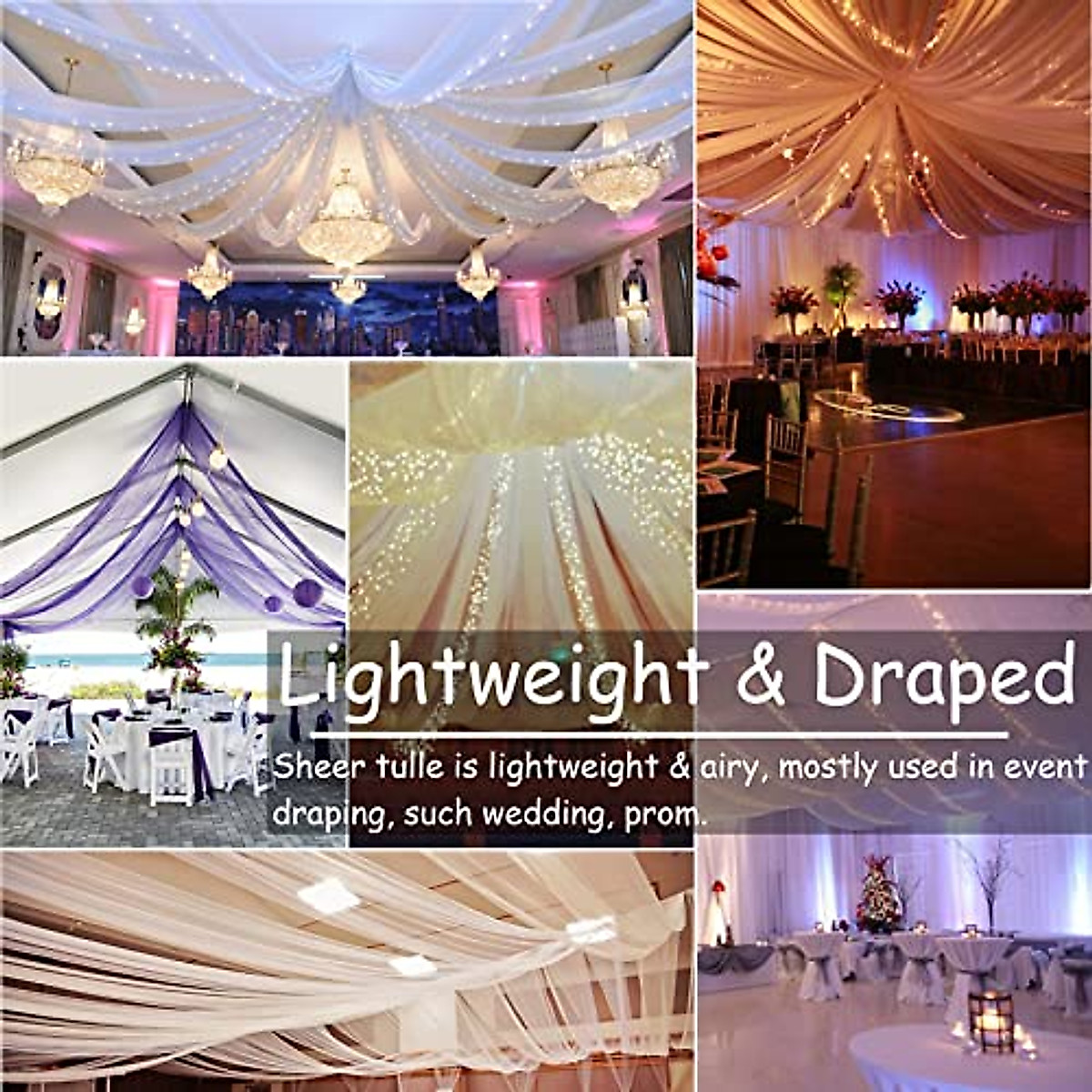 Black Tulle Fabric Roll Spool Bolt (54 Inch by 40 Yards) Large Tulle Wedding Party Decoration, Tutu Skirt, Table Runner, Gift Wrapping, Bridal Shower, Soft & Drape (Black)