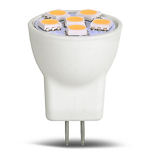 MR8 Light Bulb LED Replacement for Mini Halogen Recessed Lamps 12 Volt 1" Diameter GU4 RV Boat Camper Yacht Train Motor Home Interior Tiny House Ship Van Truck Sprinter Lighting - Warm White - 2 Pack