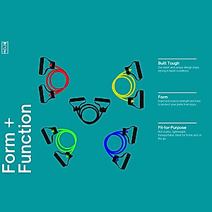 MOJCO Suspension Resistance Bands 11PCS Stackable Resistance Bands Set Workout Exercise Yoga Workout Fitness Training Tubes - 100 lbs