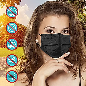 Black Face Masks 50 Pack Disposable Face Mask Disposable Masks Black Disposable Face Masks