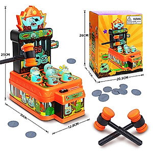 Arcade Game Toys for 3 Year Old, Whack Game Mole, Mini Electronic Interactive Hammering & Pounding Toys, Gift Idea for Toddler Kids Boys Girls Ages 3 4 5 6 7 8+, Cartoon Zombie Style Fun Halloween Toy