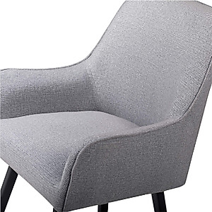 Studio Designs Home Contemporary Spire Luxe Swivel, Rotating, Upholstered, Accent Dining Arms and Metal Legs in Heather Gray Home-Office-Desk-Chairs, 25.5" W x 24" D x 35.5" H