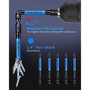 12-Pack 2 Phillips Bits, Professional CNC Anti-Slip Phillips Impact Driver Bits #2, 1 IN to 6 IN Long Screwdriver Bits, Phillips Head Drill Bits S2 Alloy Steel, Magnetic Phillips Bit, Ph2 Bits