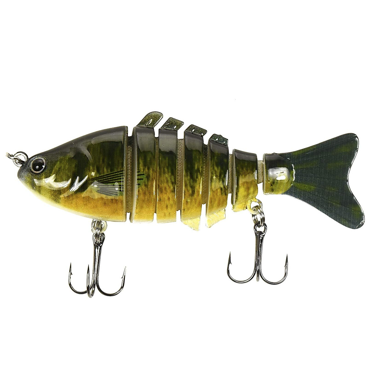 HQRP 3pcs 3.9" Fishing Lures 0.6oz Freshwater Lakes River Fish Baits Topwater Jointed Multi-Section S-Shaped Tackle for Bass Trout Musky Pickerel Pike Yellow Perch Walleye Roach Spanish Mackerel