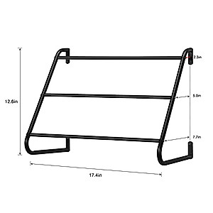 Bathroom Towel Bar, Metal Towel Rack Wall Mounted, 3-Tier Tower Holder Bar Space Saving Towel Racks for Bathroom Black