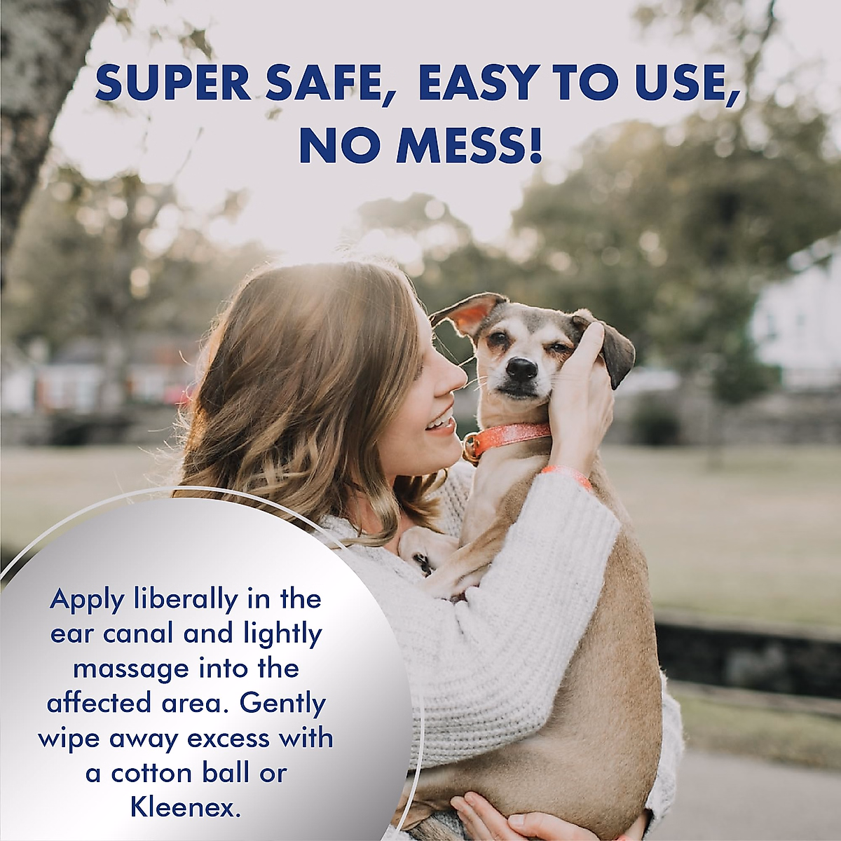 PetSilver Ear Wash Flush, Patented Chelated Silver Formula - Superior to Colloidal Silver, Cat and Dog Ear Cleaner and Treatment, Soothe and Clean Itchy and Inflamed Ears, Easy to Use, USA Made, 8 oz.