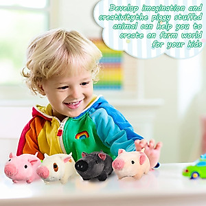 12 Pack Cute Plush Animal Toys 4 Inch Mini Plush Ornament Stuffed Doll Keychain Tote Bag Pendant for Birthday Party Likes DIY Home Decor (Pig Style)