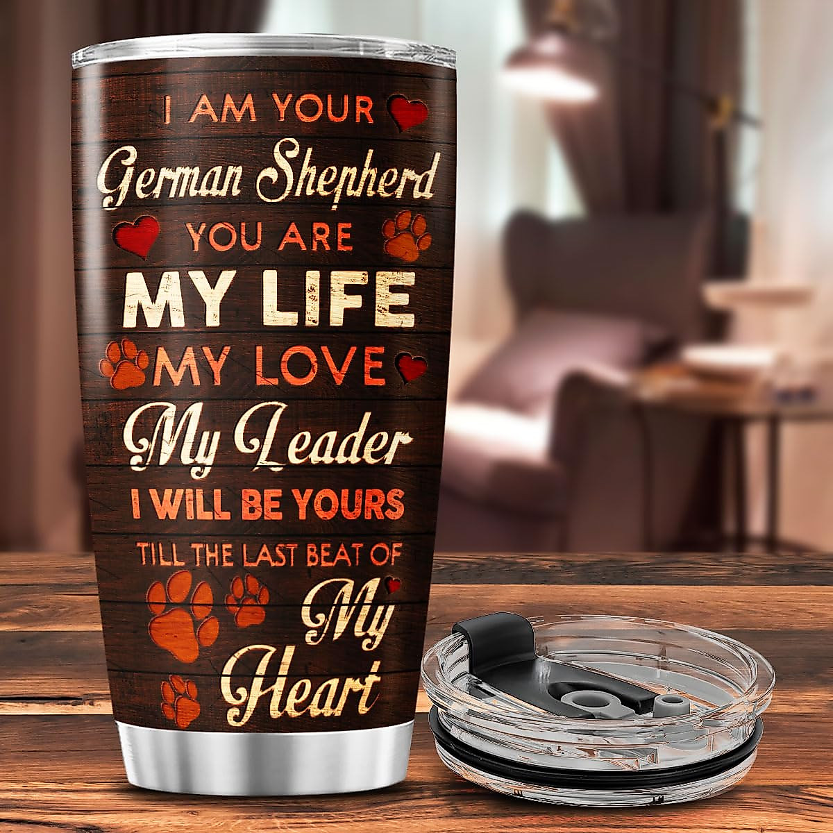 Best Handle, Dog Mom Gifts, Tumbler 20 Oz With Lid And Straw, Dog German Shepherd