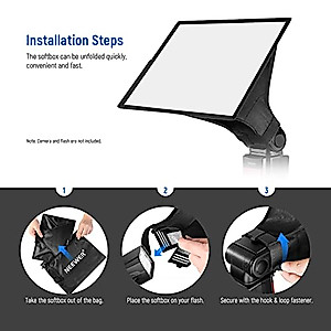 NEEWER Flash Diffuser Light Softbox 11" x 8", Universal, Collapsible with Storage Pouch Compatible with Canon Nikon Sony Godox Yongnuo NEEWER speedlight