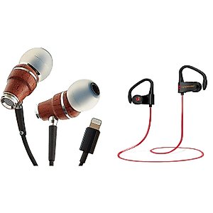 Symphonized on MFI Earbuds for iPhone + PWR Wireless Neckband Bluetooth Headphones Bundle