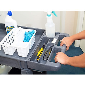 550lb Capacity Heavy Duty Plastic Utility Cart 40" L x 17-1/4" W with Handle 2 Shelves Pake Handling Tools