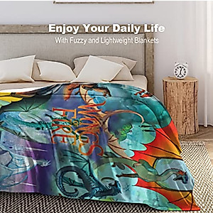 Fantasy Novel 3D Printed Anti Pilling Flannel Blanket Warm Throw Blanket Ultra-Soft and Suitable for All Seasons Luxurious Carpet 50"X40"