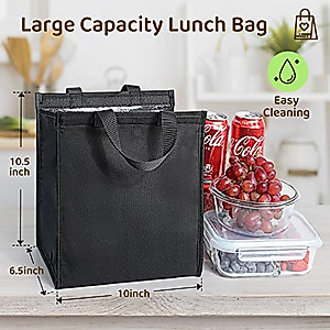 Deegotech Lunch Bag Women, 2Pack Large Insulated Lunch Box, Reusable Cooler Bags for Adult Men, Leakproof Lunch Tote Bags for Work Office Camping Picnic [Pink+Black]