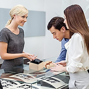 12 Pieces Small Gift Boxes 3.5 Inch Necklace Earring Ring Box Bow Cardboard Jewelry Box Watch Box with Velvet Insert Lids for Keychain