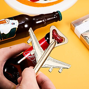 50 Pieces Airplane Bottle Opener with Box Wedding Party Favors Bulk Baby Shower Aviation for Pilot Travel Beer Bottle Opener Favors Guests Birthday Decorations (Classic Style)