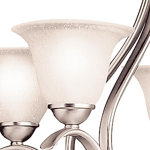 Kichler Dover 23" 5 Light Chandelier with Etched Seeded Glass in Brushed Nickel