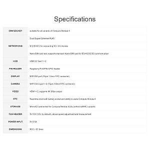 Dual Gigabit Ethernet 5G/4G Cellular Support Base Board Designed for Raspberry Pi Compute Module 4(CM4)