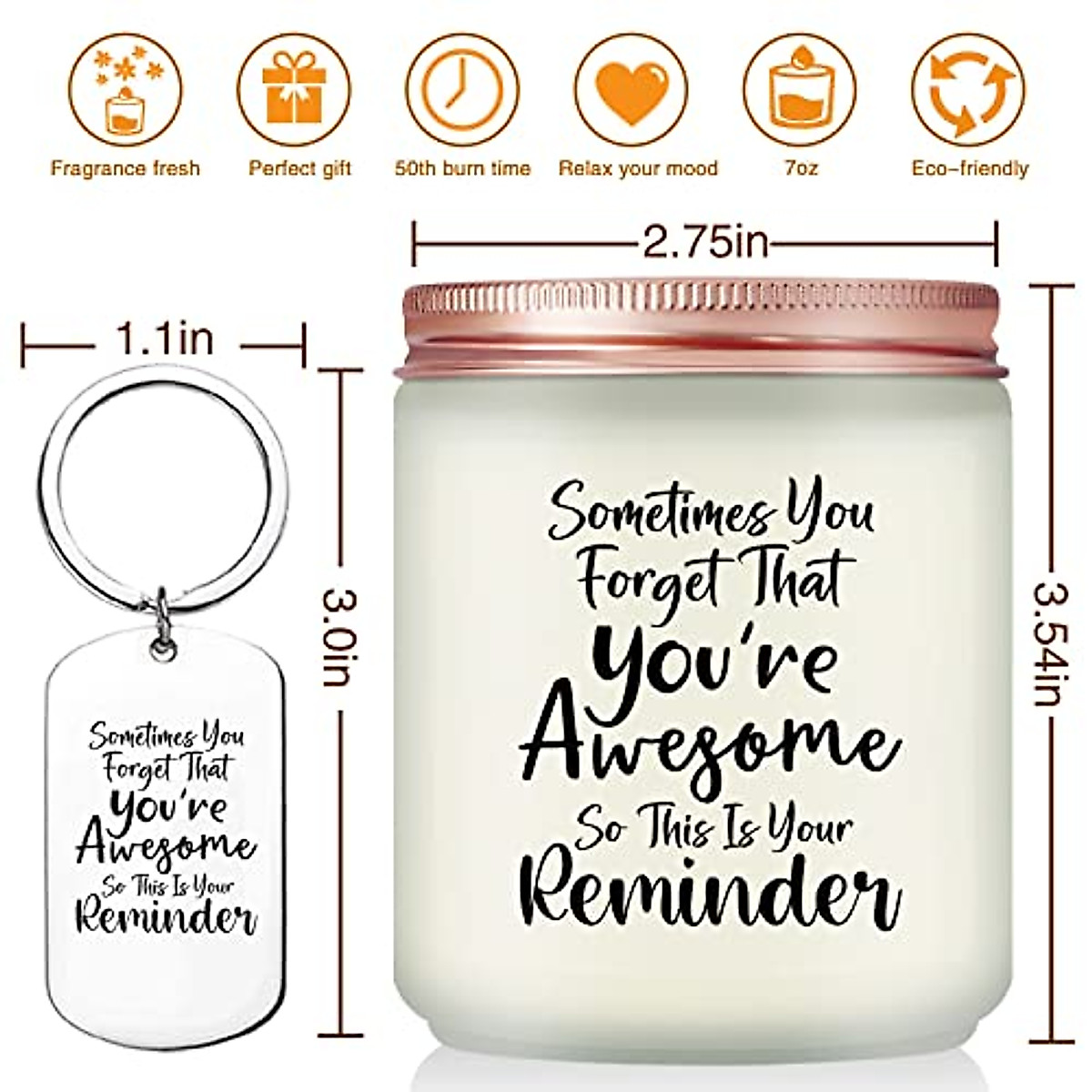 Volufia Sometimes You Forget That You're Awesome Candle - Inspirational Gifts for Women - Thank You Gifts for Coworker, Best Friends -Teacher Appreciation Gifts - Funny Cancer Gifts for Women