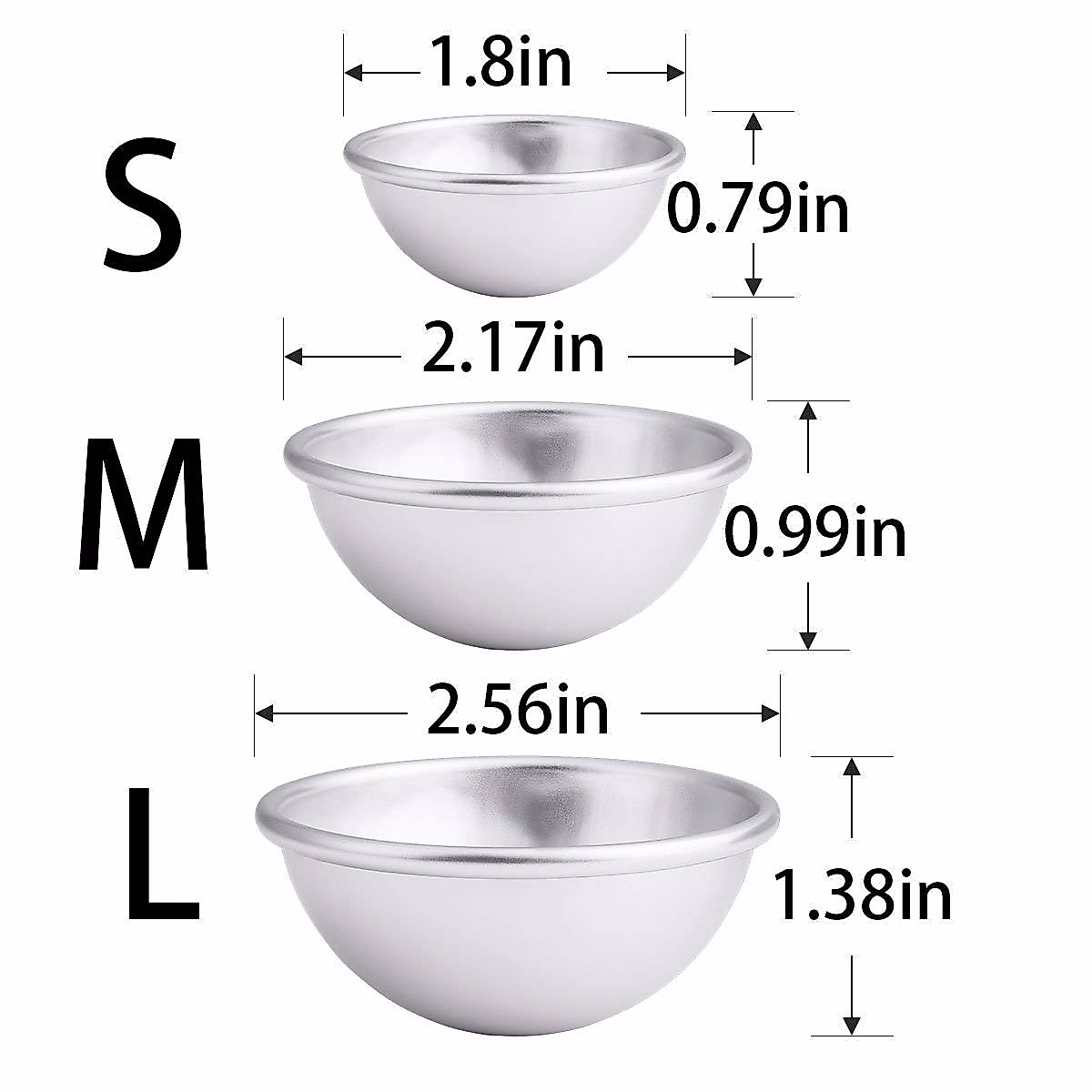 30PCS- Bath Bomb Mold Kit, 15 Set 3 Size Mold & Bath Bombs Press for DIY Making Supplies