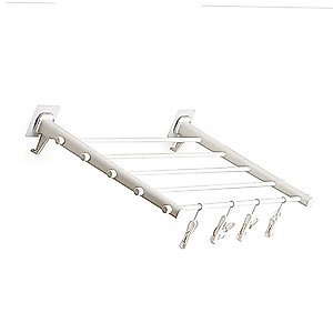 Cabilock Drying Rack Wall Mounted Drying Rack Heavy Duty Coat Hangers Collapsible Hangers Towels Drying Rack Metal Hanger Laundry Drying Rack Drying Coat Hanger Clothing Drying Rack White