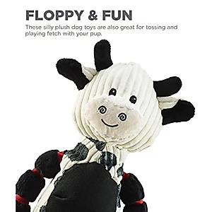 Outward Hound Thunda Tugga Cow Plush & Squeaky Dog Tug Toy
