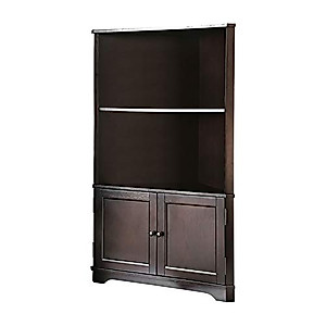 Furniture of America Cassidy Wood Multi-Storage Corner Bookshelf in Espresso
