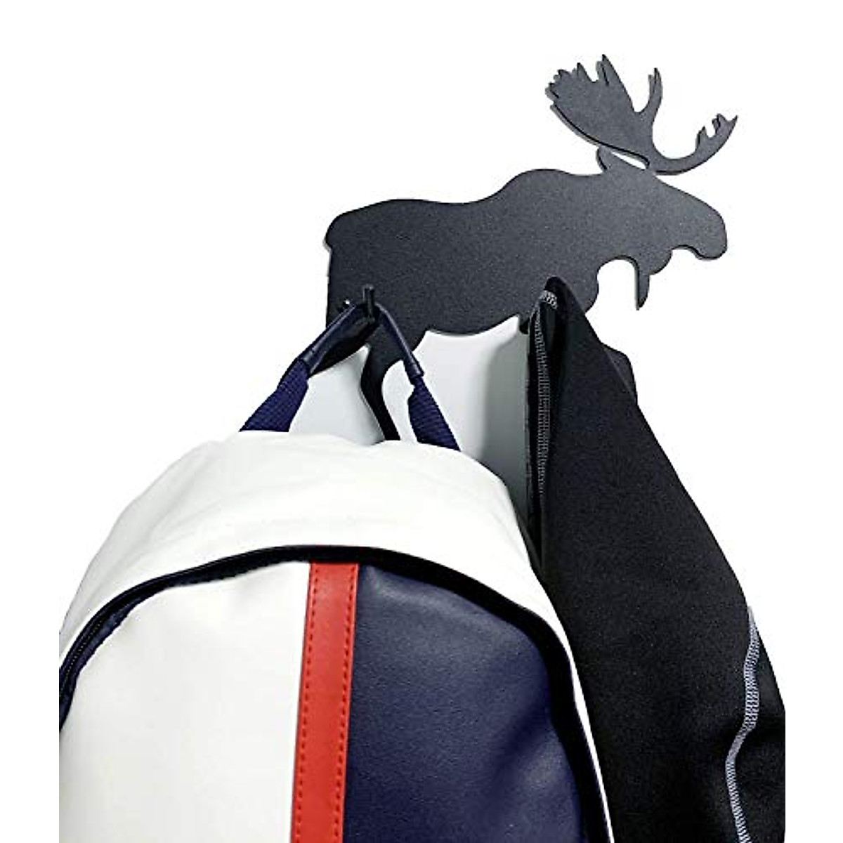 ABLinox Moose Hooks for Hanging, Bath Towel Hooks, Rustic Hooks, Black Metal Country Farmhouse Décor