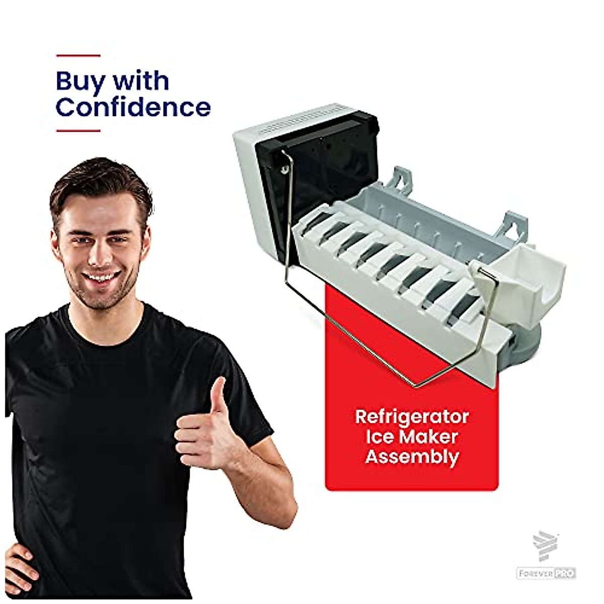 ForeverPRO 5304458371 Replacement Icemaker for Frigidaire Refrigerator 240352409 240352407 240352411 1198681