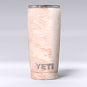 Design Skinz The Apricot Grunge Surface with Chevron - Skin Decal Vinyl Wrap Kit Compatible with The Yeti Rambler Cooler Tumbler Cups