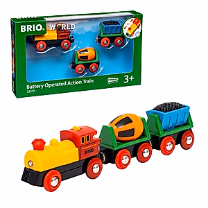 BRIO World Battery Operated Action Train - Dynamic 3 Piece Toy Train Set | Perfect for Kids Ages 3+ | Fun and Educational | Compatible with All Railway Toys
