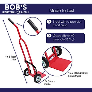 BISupply Propane Cylinder Dolly - 40lb Propane Tank Cart Hand Truck for Gas Propane Tanks 2 Wheel Dolly Cart