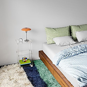 Aquiver Acrylic Utility Rolling Cart - Multifunction Storage Rolling Cart for Kitchen, Bathroom, Living Room, Office - 15.5'' L x 11.6'' W x 30'' H